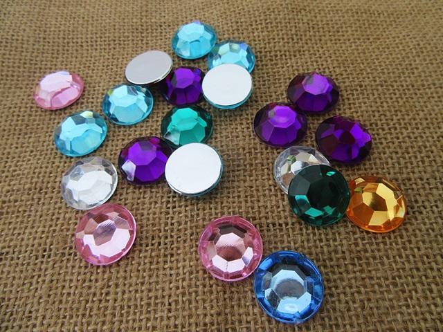 3Sheets x 20Pcs Jumbo Flatback Acrylic Gemstones Rhinestones 20m [ac-ab ...