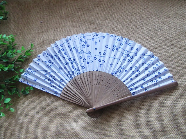 10Pcs New Silk Cloth Flower Etc Printed Folding Hand Fans Assort [fan ...