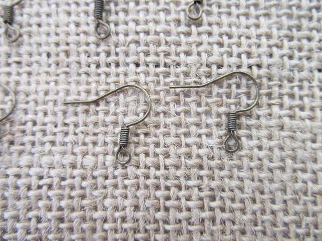 12Pkts X 100Pcs Antique Bronze Plated Ear Wire Hooks W/Bead Coil [ac-ea ...