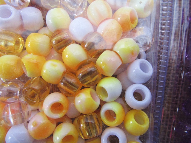 6Sheet x 180Pcs Pony Beads Hair Beads 12mm Dia Retail Pack Mixed [be-p ...