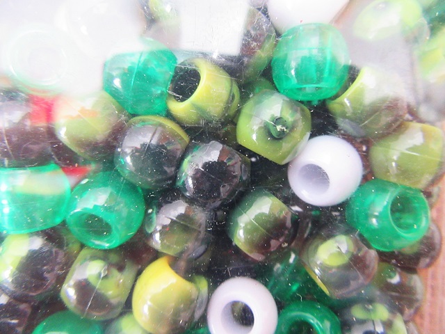 6Sheet x 180Pcs Pony Beads Hair Beads 12mm Dia Retail Pack Mixed [be-p ...