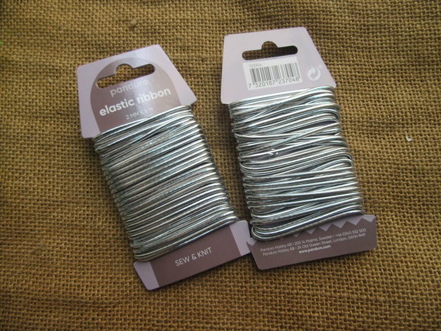 3sheet x 5m Silver Elastic Ribbon Stretchy Thread Elastic Band 3 Sheets ...