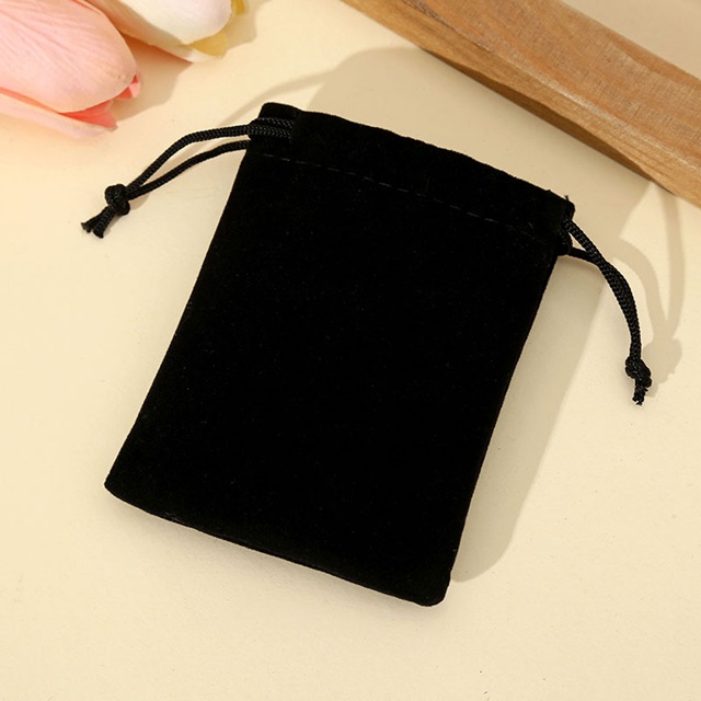 100Pcs Black Velvet Drawstring Gift Jewelry Pouches 7x5cm 100Pcs Black ...